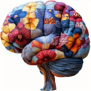 Watercolor Brain Flowers Patchwork Clipart: Scrapbooking Art (digital ...