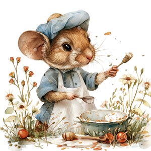 Watercolor Gopher Clipart: Chef PNG Images (digital Download) - Etsy