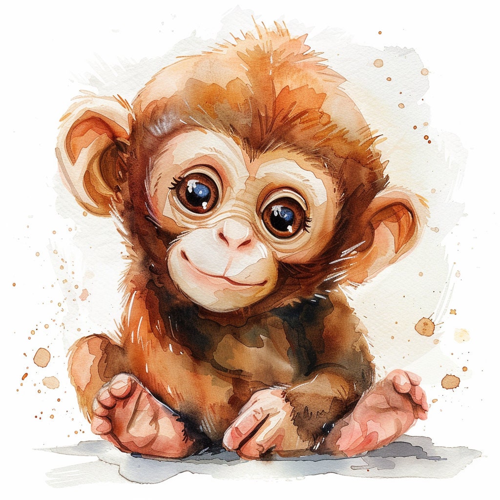 10 JPG Monkeys Cliparts. Monkey Clipart, Monkeys Clipart.watercolor ...