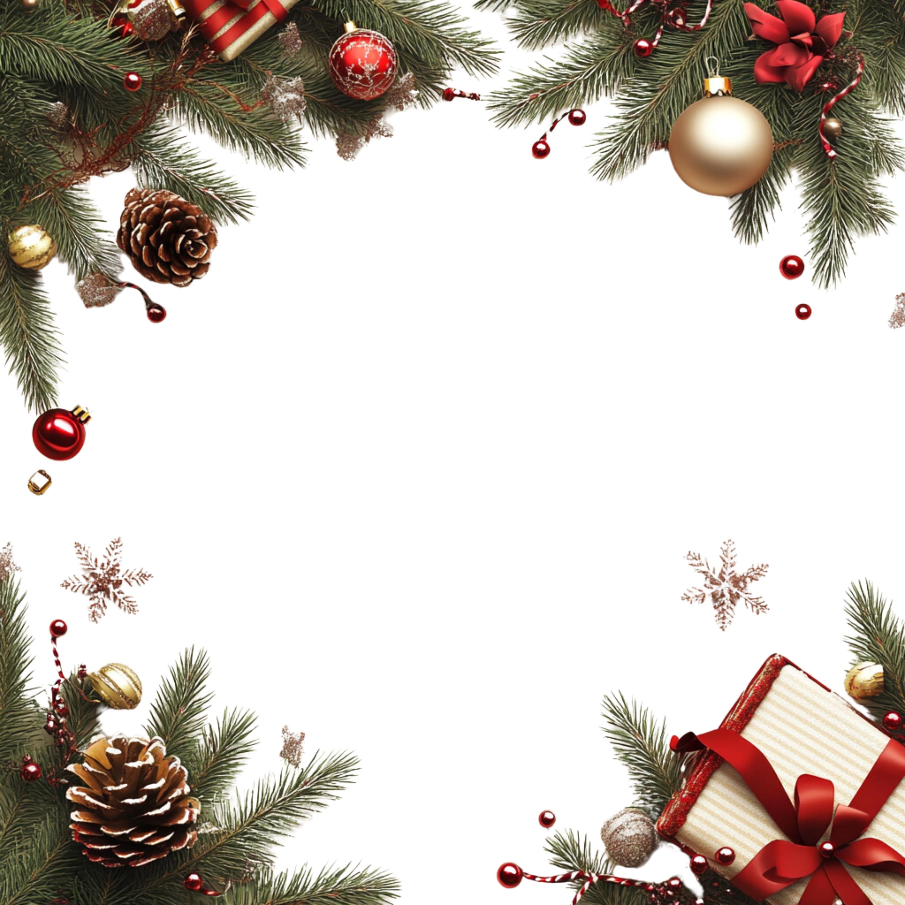 Christmas Balls Frame Art: Festive PNG Clipart (digital Download ...