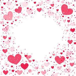 Pink Hearts Frame: Valentine's Day Border Clipart (JPG, Commercial Use ...