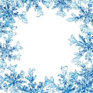 Crystal Snowflake Frame Clipart: Winter Holiday Digital Images (jpg ...