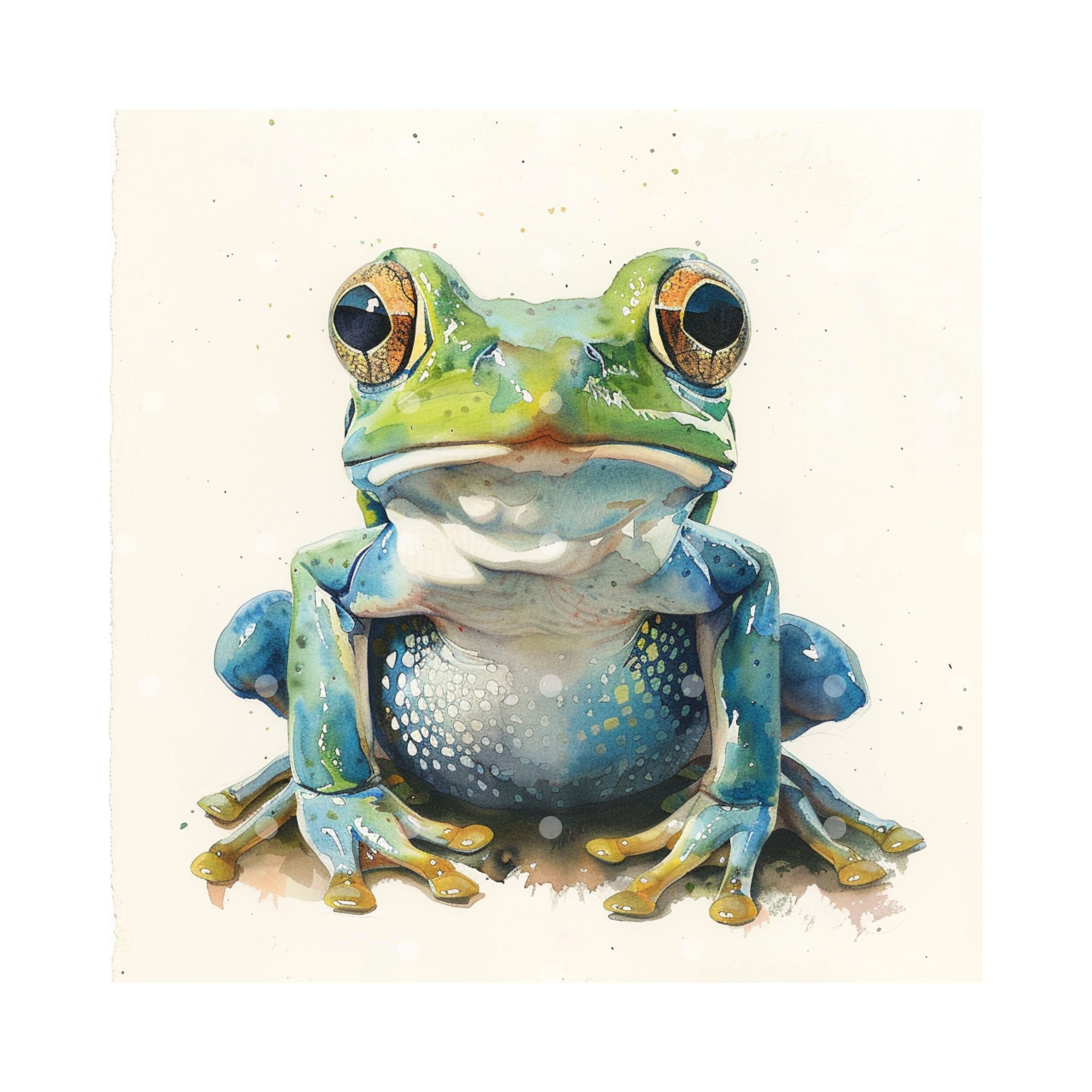 15 JPG Watercolor Frogs Clipart, Cute Frogs, Printable Watercolor ...