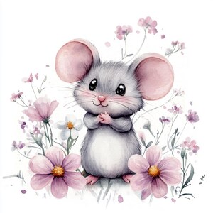 12 Cute Mouse Clipart JPG, Cartoon Mice Illustrations, Printable Mouse ...