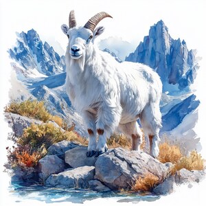 10 Aries Zodiac Sign Clipart, Mountain Goat Wall Art, High-quality JPG ...