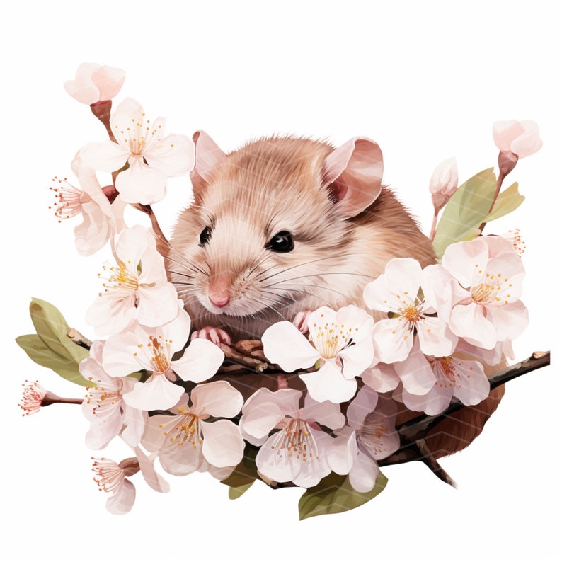 20 Mouse in a Flower Cliparts, JPG Image of a Mouse in a Flower ...