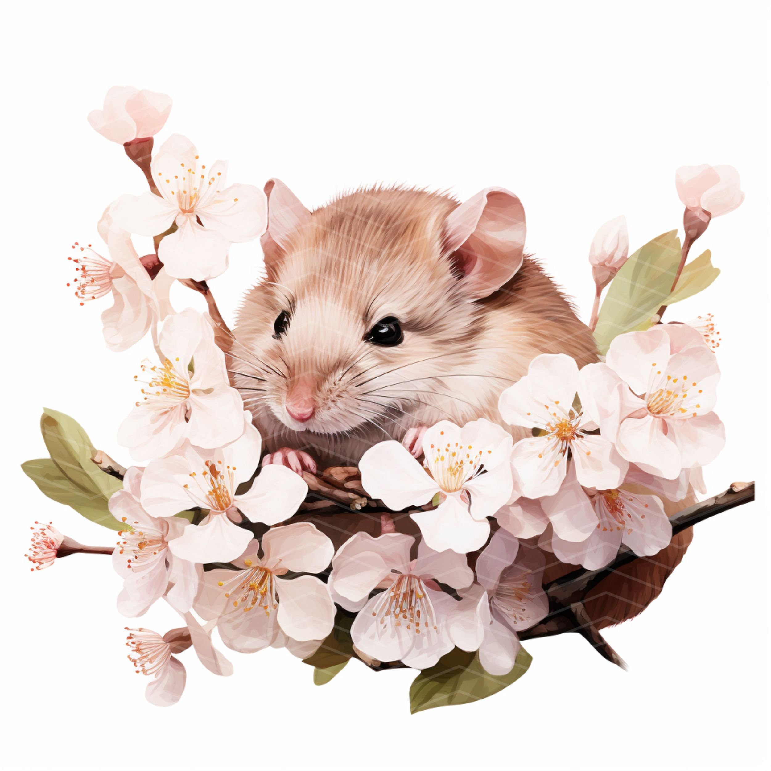 20 Mouse in a Flower Cliparts, JPG Image of a Mouse in a Flower ...