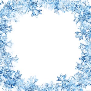 Crystal Snowflake Frame Clipart: Winter Holiday Digital Images (jpg ...