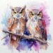 12 OWLS Cliparts, JPG, Watercolor Owls Clipart, High Quality ...