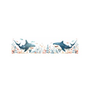 10 PNG Shark Border Cartoon Clipart, Cute Shark High-resolution PNG ...