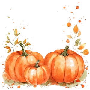 10 HALLOWEEN FRAME CLIPARTS, Png Harvest Frames, Watercolor Pumpkin ...