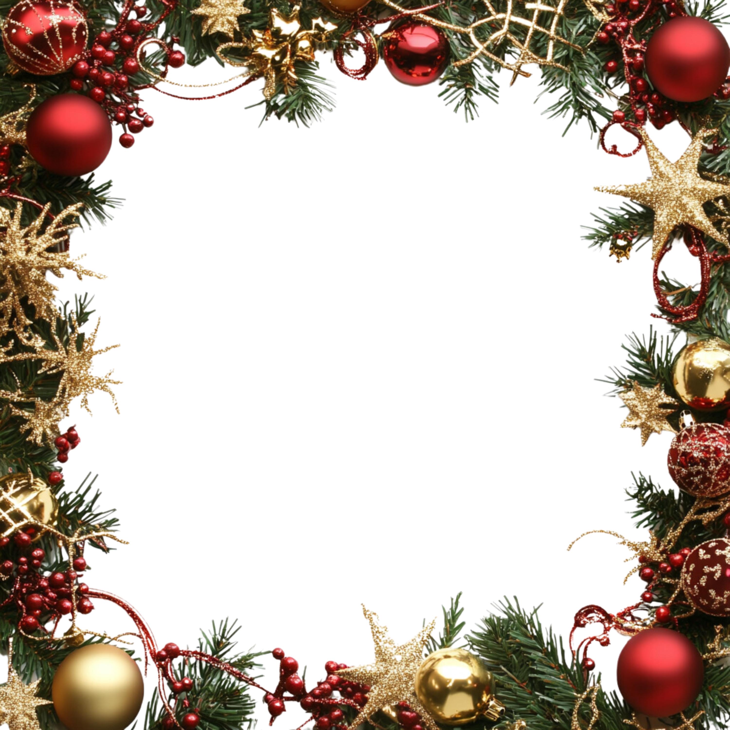 Watercolor Christmas Frames Clip Art: Holiday PNG Bundle (digital ...