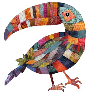 Patchwork Toucan Digital Art: Whimsical Bird Illustration (digital Image) - Etsy