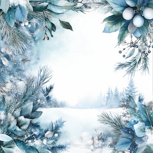 Christmas Watercolor Frame Clipart: Festive Winter Borders (digital ...