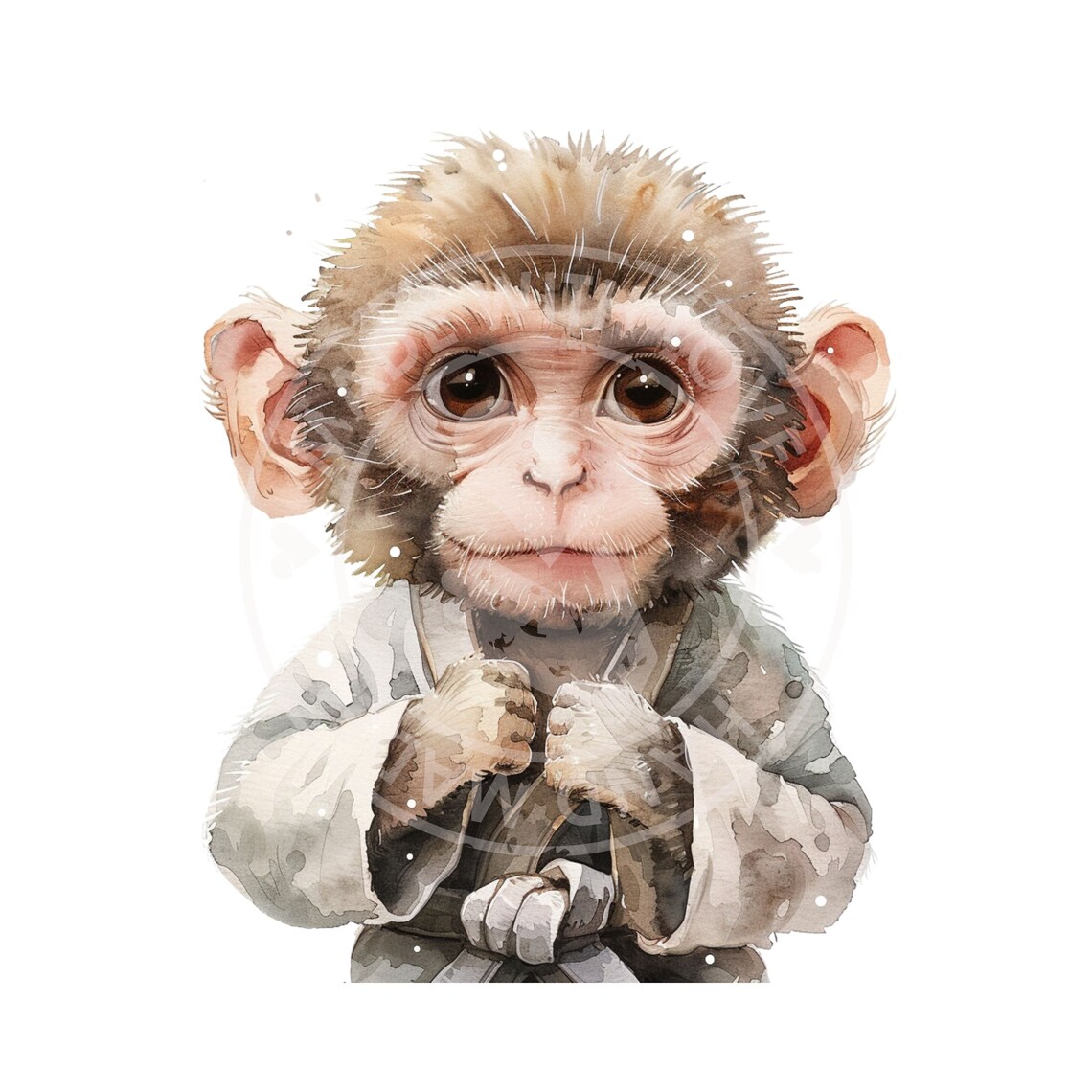 12 PNG Cartoon Monkey Clipart, Baby Monkey Sensei Png, Printable ...