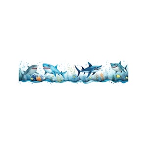 10 PNG Shark Border Cartoon Clipart, Cute Shark High-resolution PNG ...