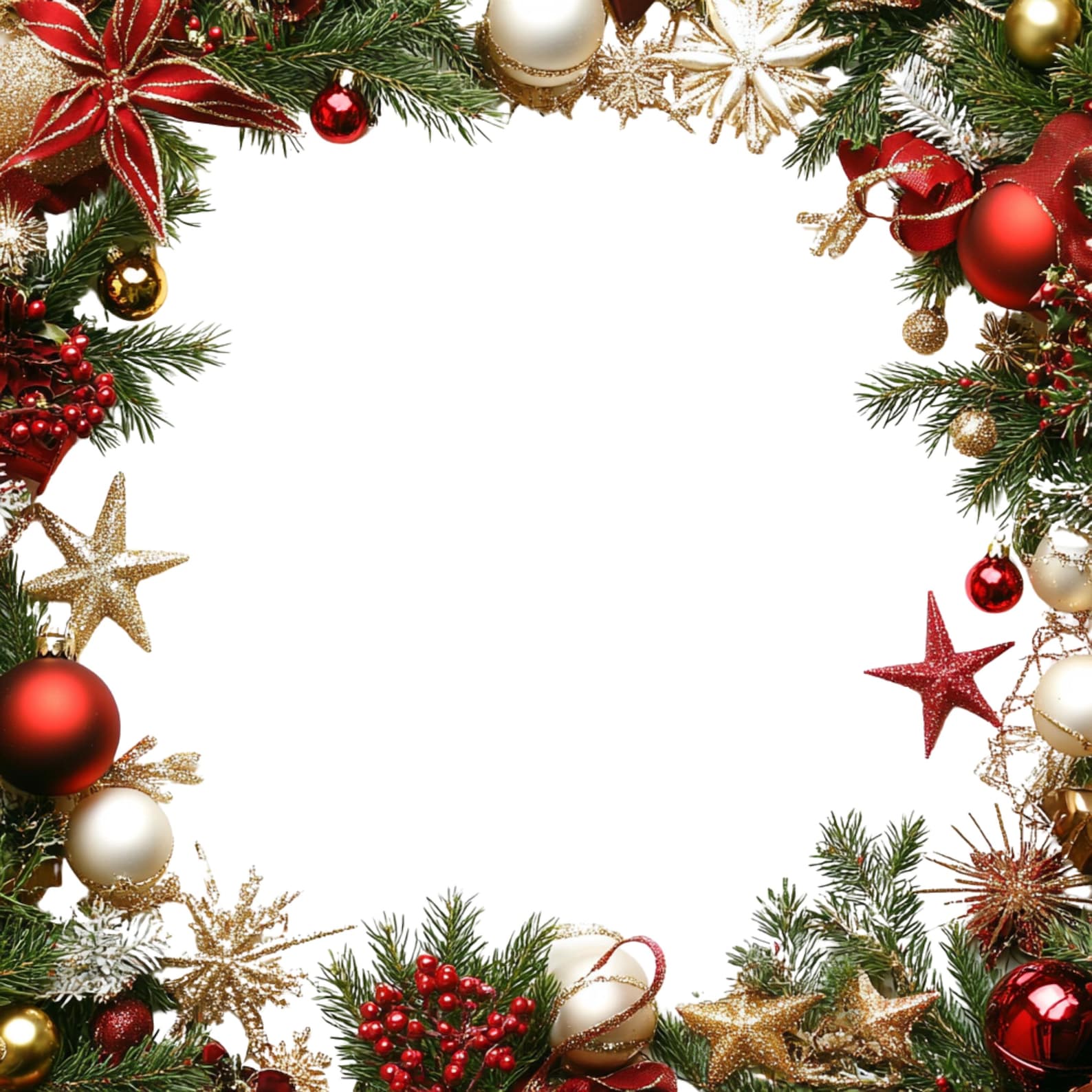 Watercolor Christmas Frames Clip Art: Holiday PNG Bundle (digital ...