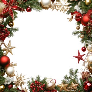 12 PNG Christmas Frames Clip Art, High-quality, Holiday Frame Bundle ...