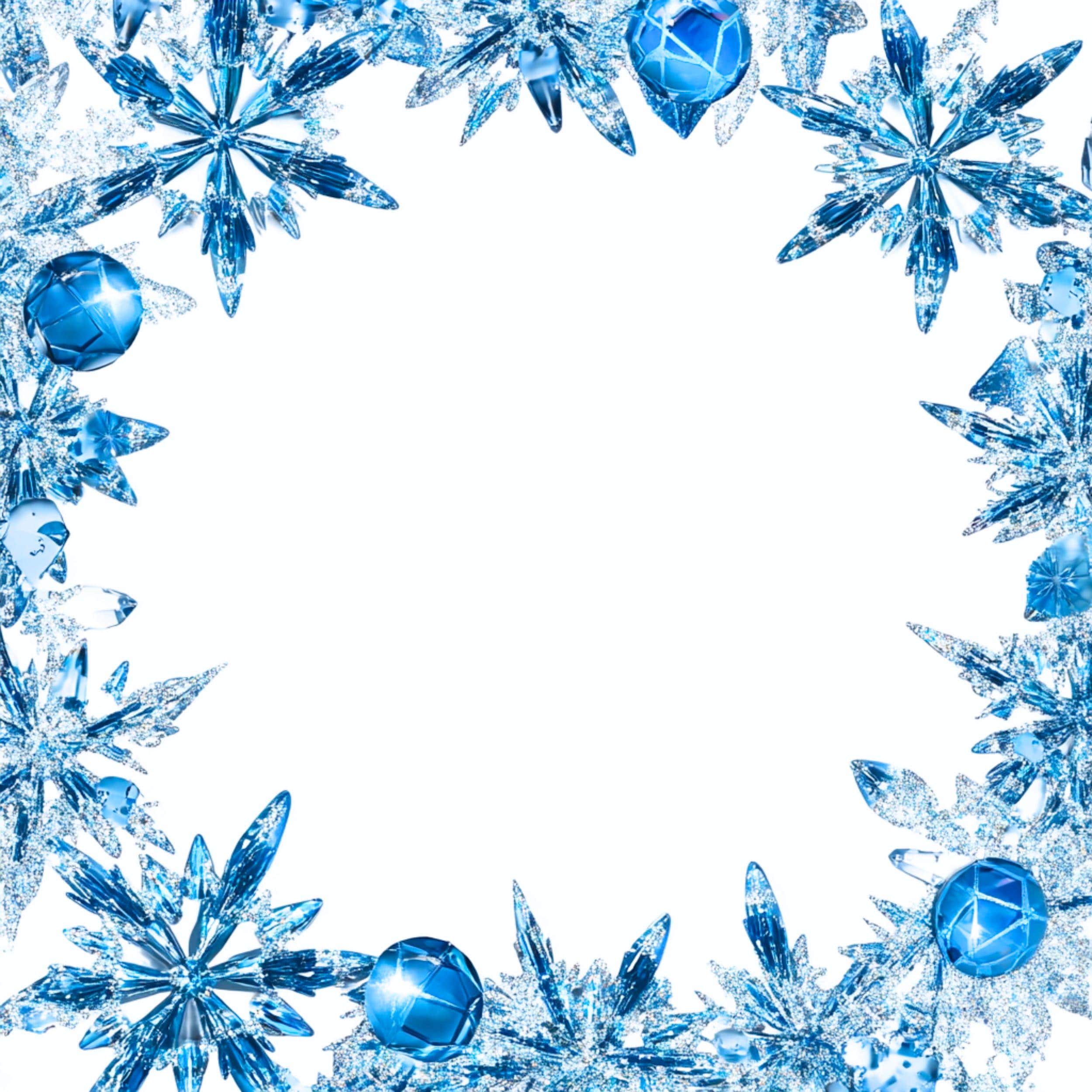 Christmas Snowflake Frame Clipart: Icy Winter Border (digital Images ...