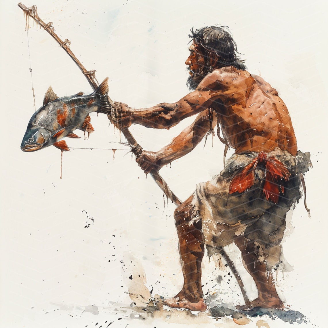 11 Ancient Hunter Cliparts, JPG, Digital Image of Ancient Man, Ancient ...