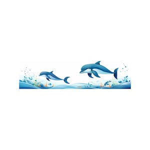 10 JPG Dolphins Border Clipart, Watercolor Dolphin, Clipart Border ...