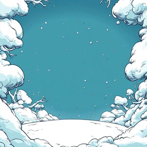Christmas Card Backgrounds: Snowy Winter Frames (digital Download ...