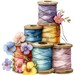 16 Vintage Spools Cliparts, PNG Clipart, Watercolor Spools. Printable ...
