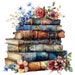 14 PNG Stack of Books. Books and Flowers Png Clipart, Watercolor Stack ...