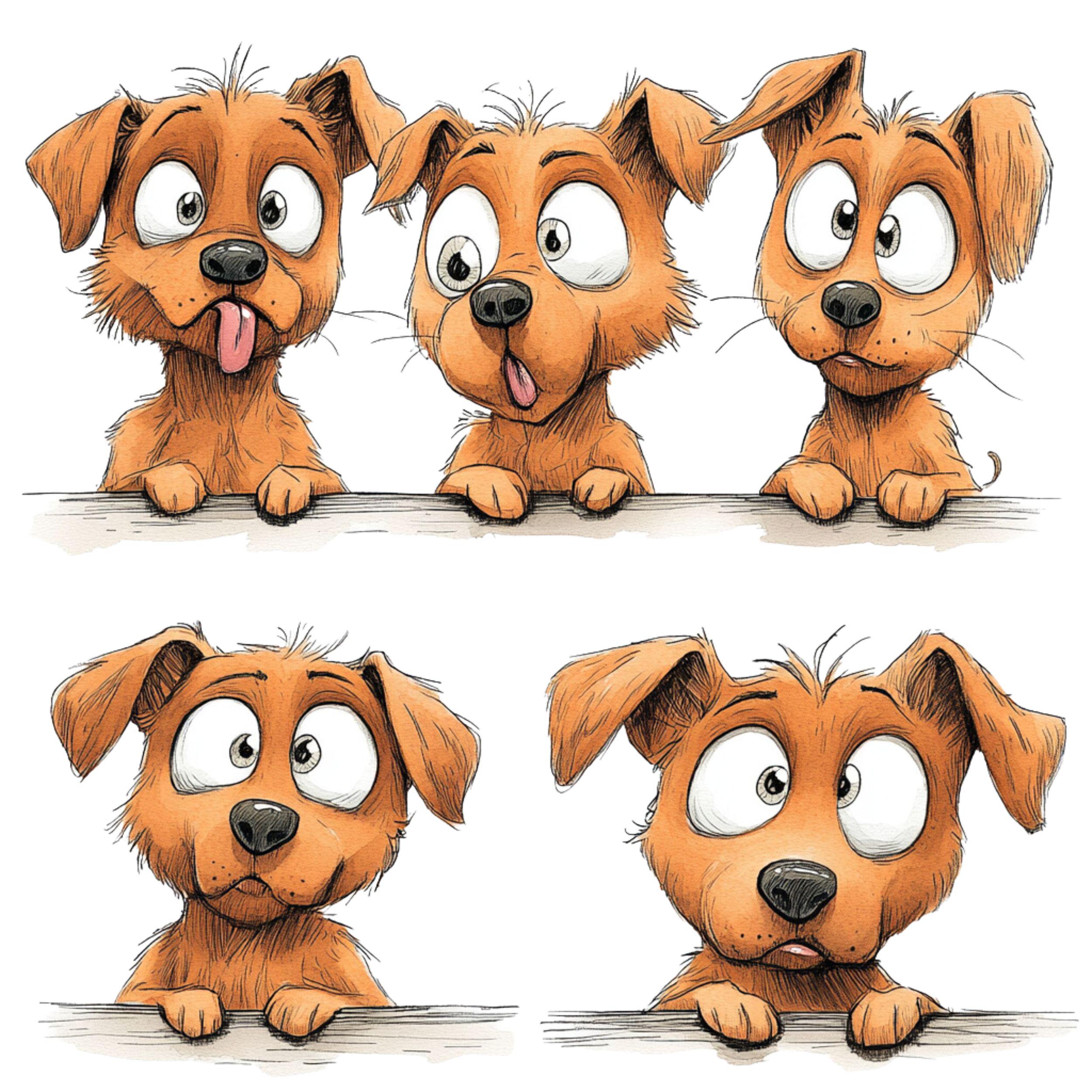 Watercolor Funny Dog Clipart: Goofy Cartoon PNG Images, Spring Clipart ...