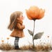 14 LITTLE GIRL and a FLOWER Cliparts, Watercolor Cute Little Girl Image ...