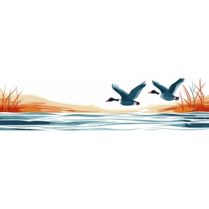 Geese Hunting Border Clipart: Lake Scene (JPG Digital Download) - Etsy