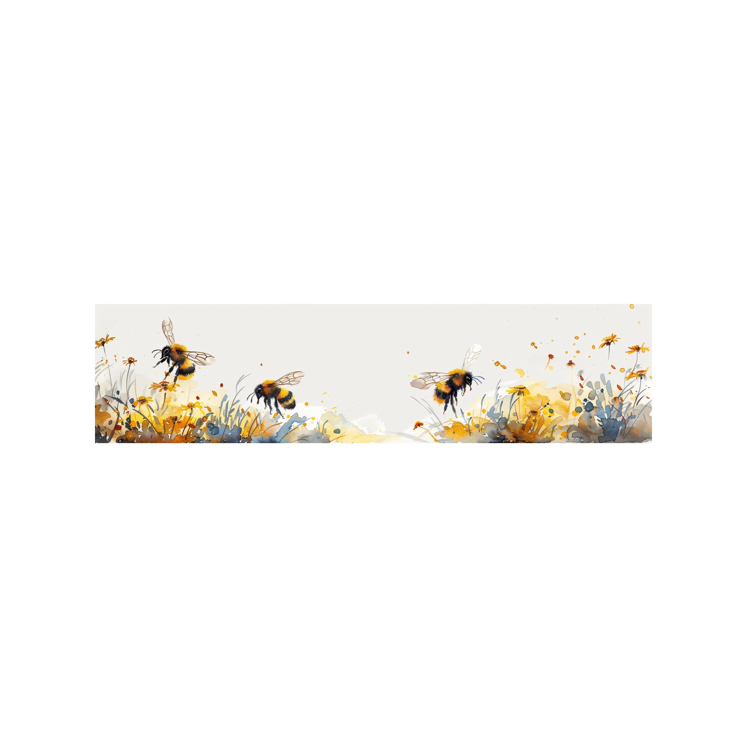 Bumblebee Flowers Border Clipart: High-resolution Bee PNG (commercial ...