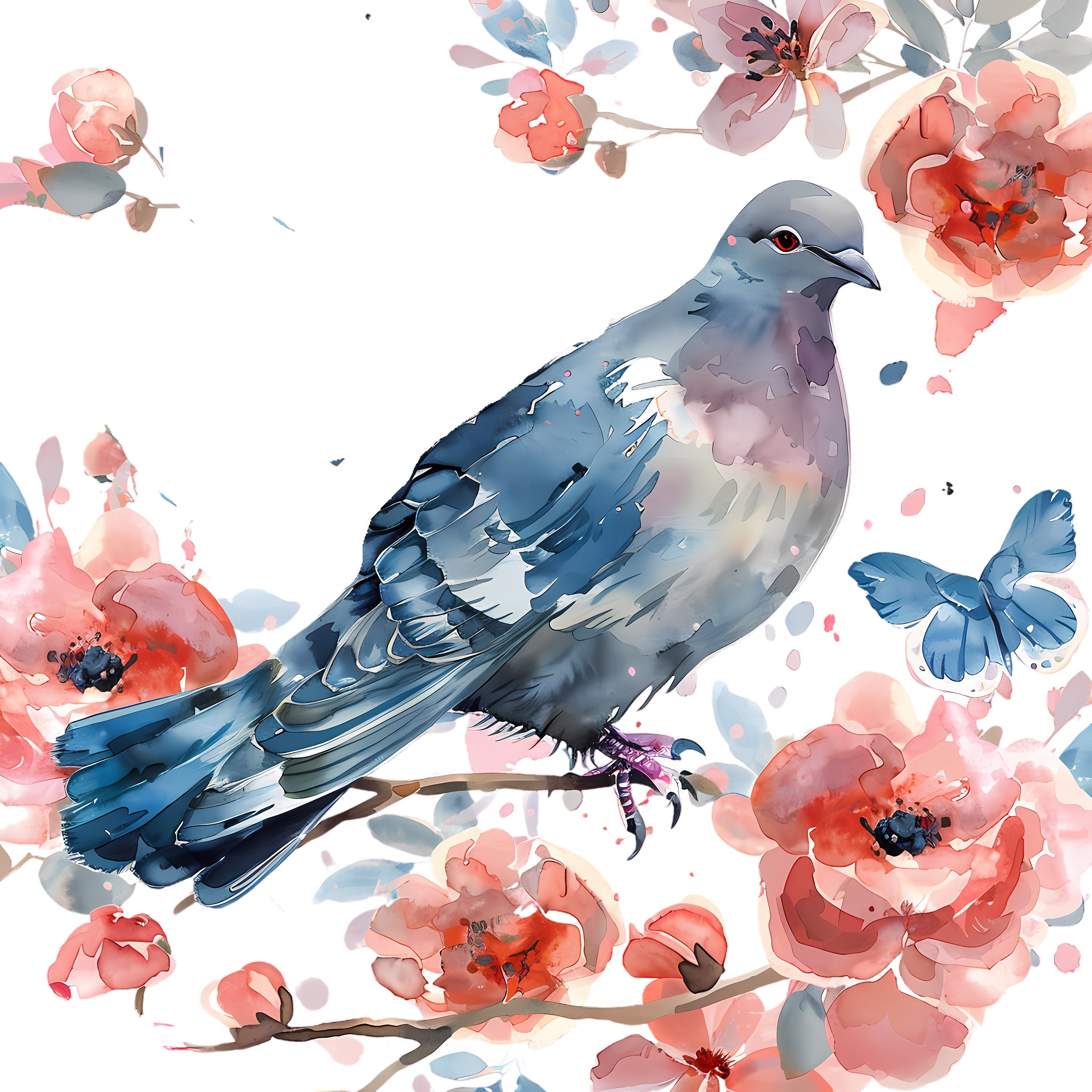 Watercolor Dove Clipart: 14 PNG Images (digital Download), Spring ...