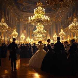 12 Victorian Age Ball Clipart, JPG Historical Ballroom Scenes, Elegant ...