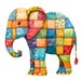 Patchwork Elephant Illustration, Colorful Animal Art (digital Image) - Etsy