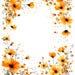 Orange Flower Frames Clipart: Wedding Invitation, Scrapbooking (digital ...