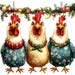 Christmas Chicken Clipart: Festive Holiday Designs (digital Download ...