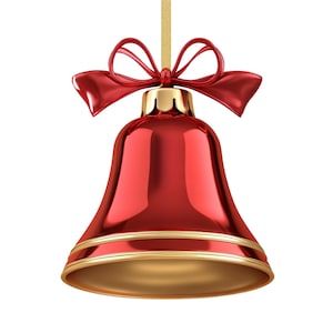 Christmas Bell Ornament Clipart: Festive Digital Image (PNG) - Etsy