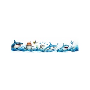 10 PNG Shark Border Cartoon Clipart, Cute Shark High-resolution PNG ...