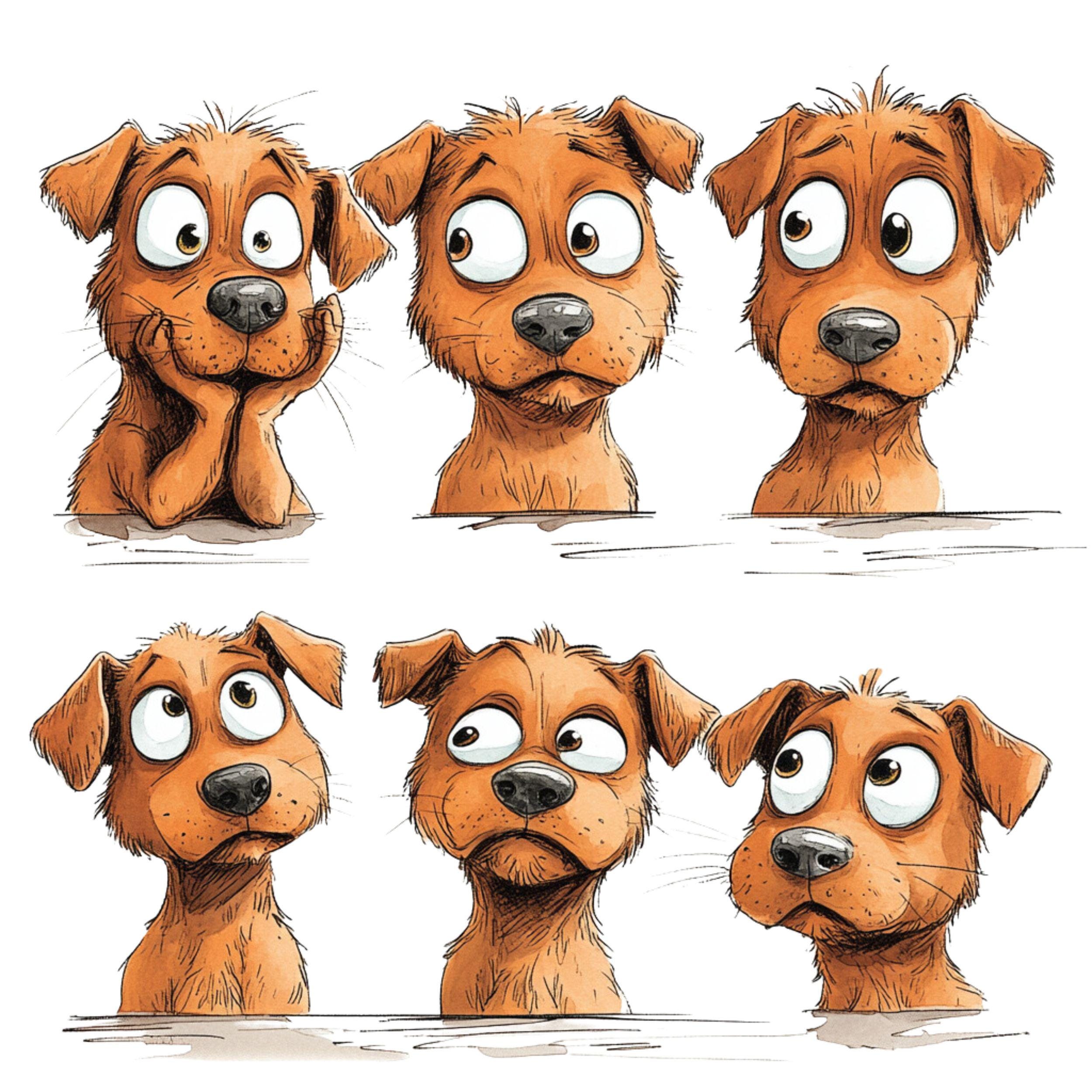 Watercolor Funny Dog Clipart: Goofy Cartoon PNG Images, Spring Clipart ...