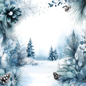 Christmas Watercolor Frame Clipart: Festive Winter Borders (digital ...