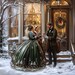 Victorian Christmas Landscape Clipart: Vintage Holiday Art (digital ...