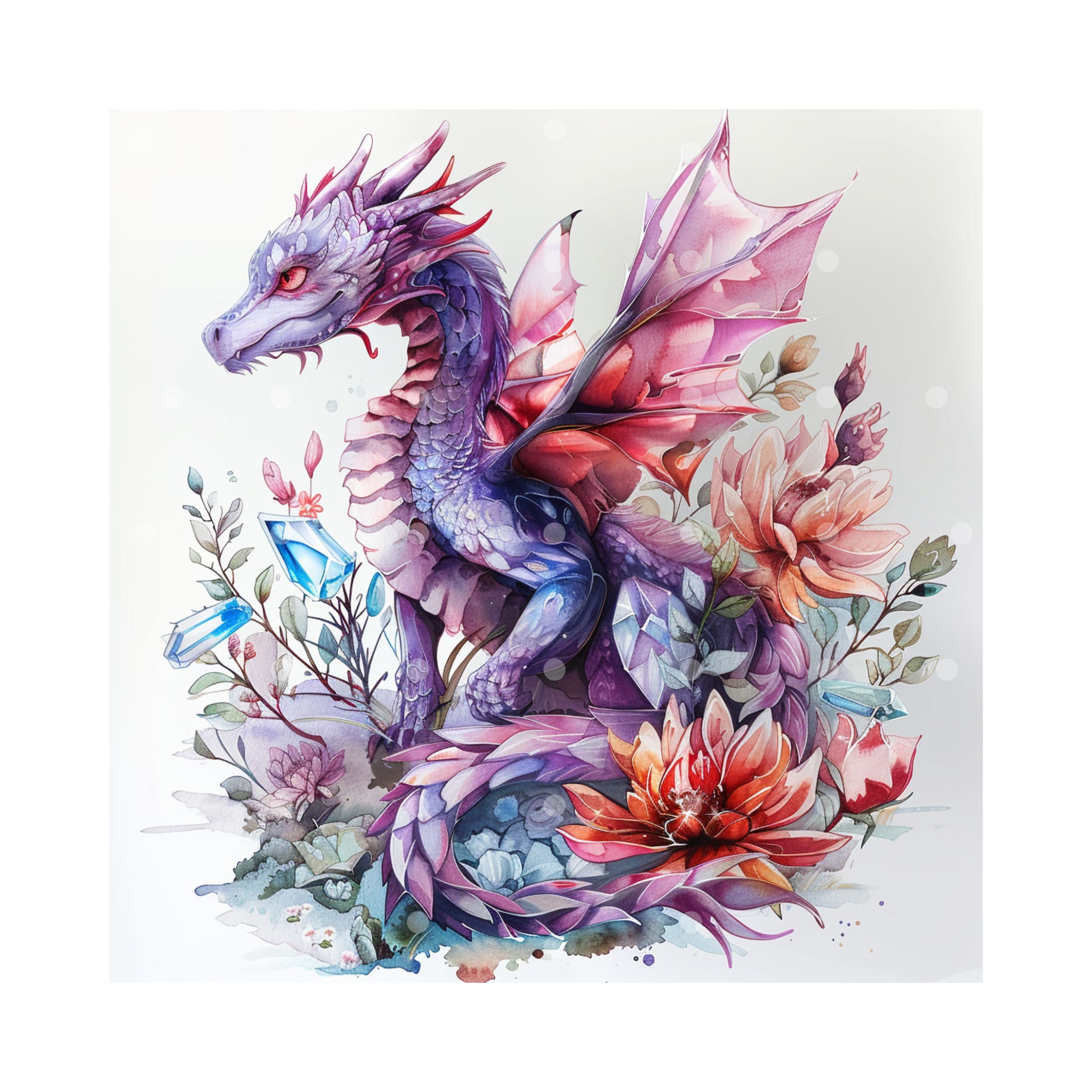 12 JPG Dragon of Flowers Clipart. Flower Png Dragon. Printable ...
