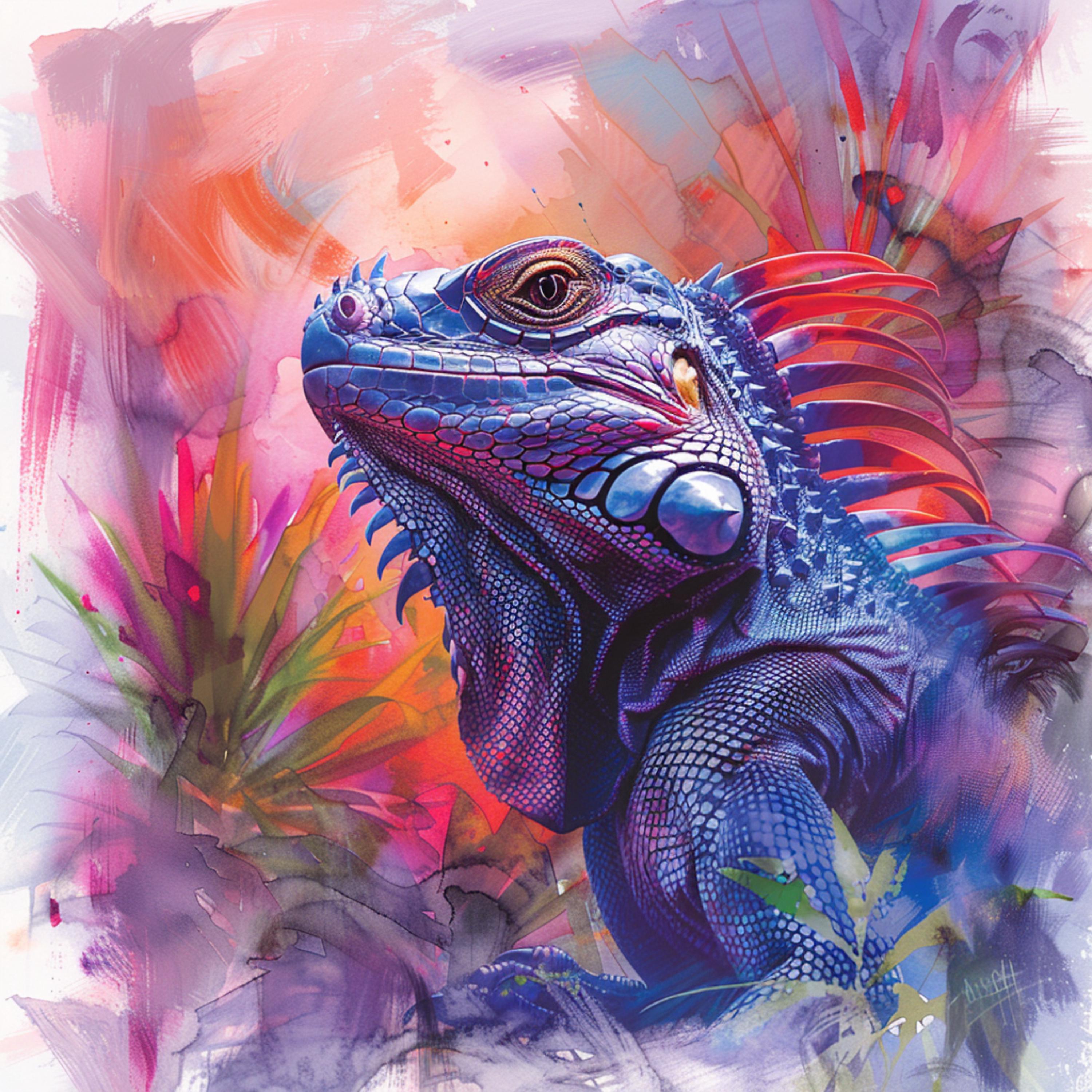 12 Iguana Neon Clipart, Iguana Clip Art Wall Art, Watercolor Iguana ...