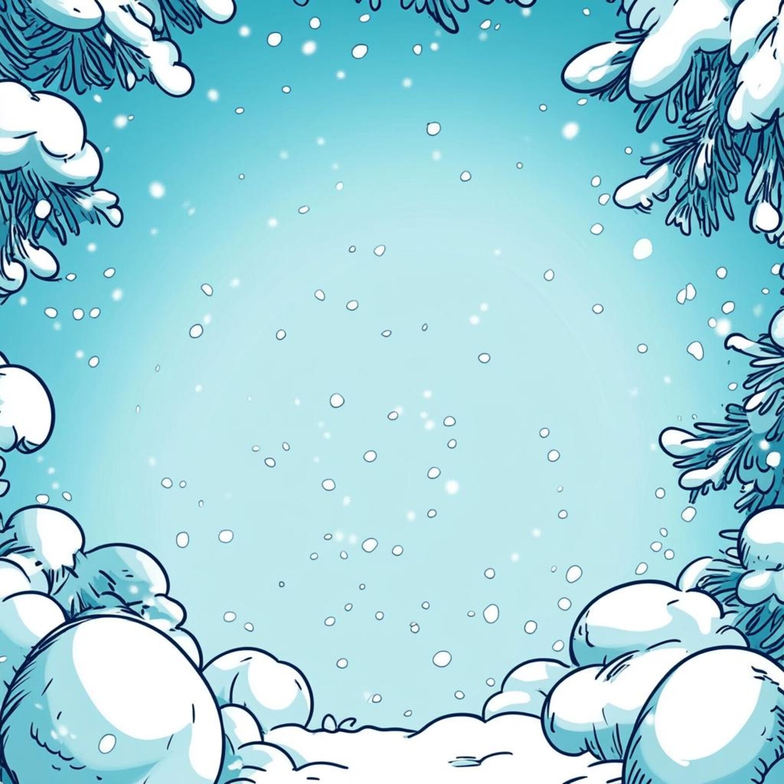 Christmas Card Backgrounds: Snowy Winter Frames (digital Download ...