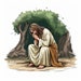 Jesus Praying Watercolor Clipart: Gethsemane Easter Art (digital ...
