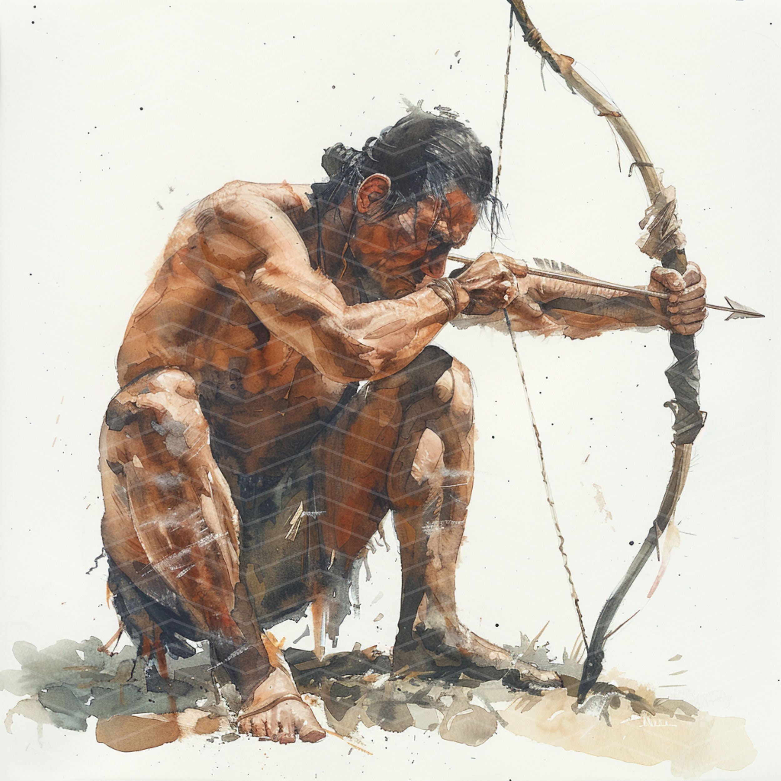 11 Ancient Hunter Cliparts, JPG, Digital Image of Ancient Man, Ancient ...