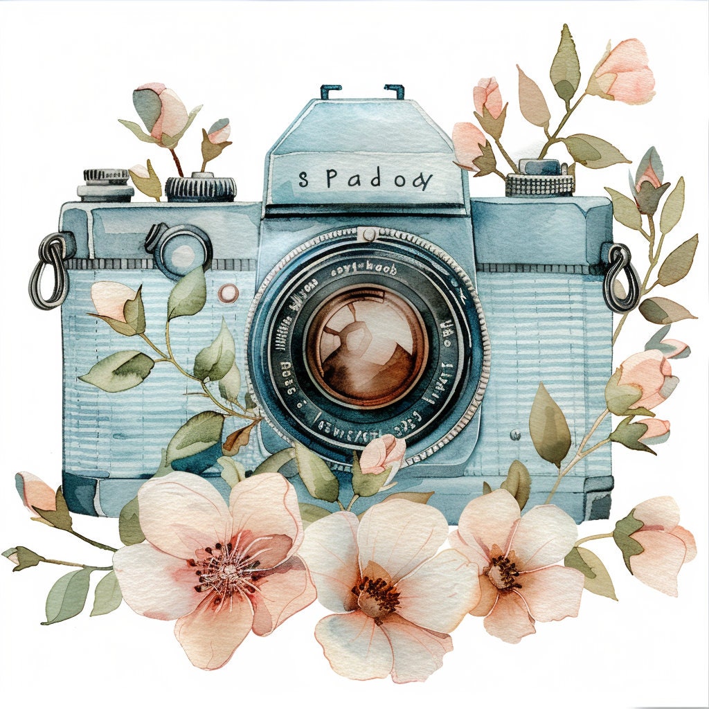 16 PNG Camera and Flowers Clipart, Flowers and Camera Png, Printable ...