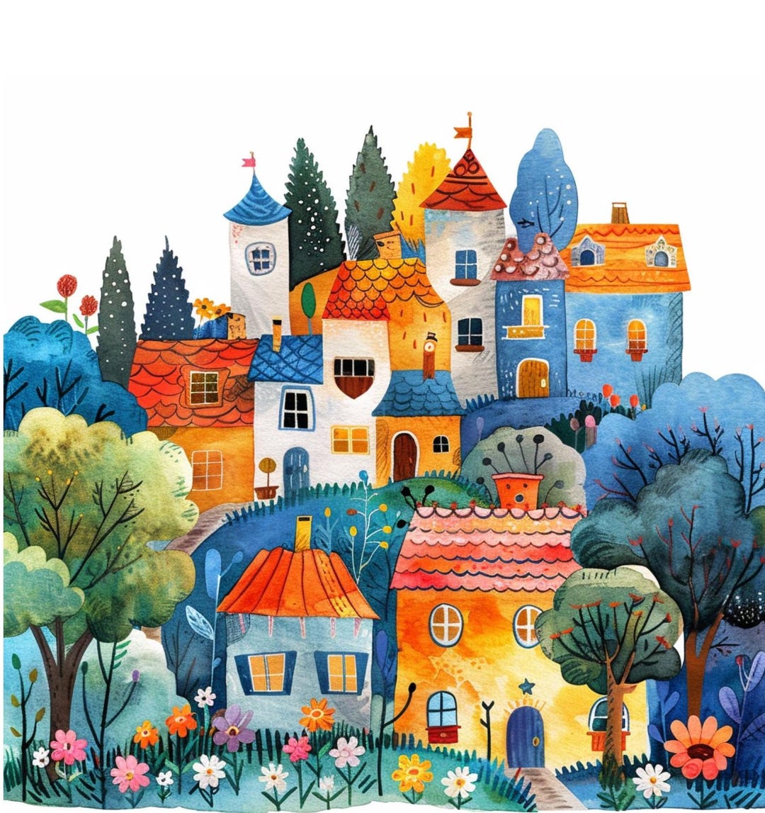 16 Colorful Houses Clipart, High Quality Jpg, Cardboard Style House ...
