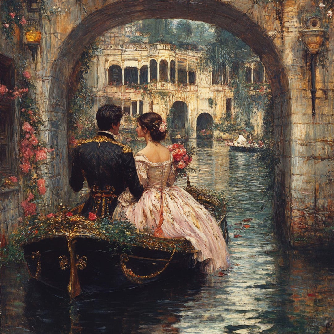 10 VINTAGE ROMANTIC ART, Watercolor Image of a Romantic Couple, Digital ...